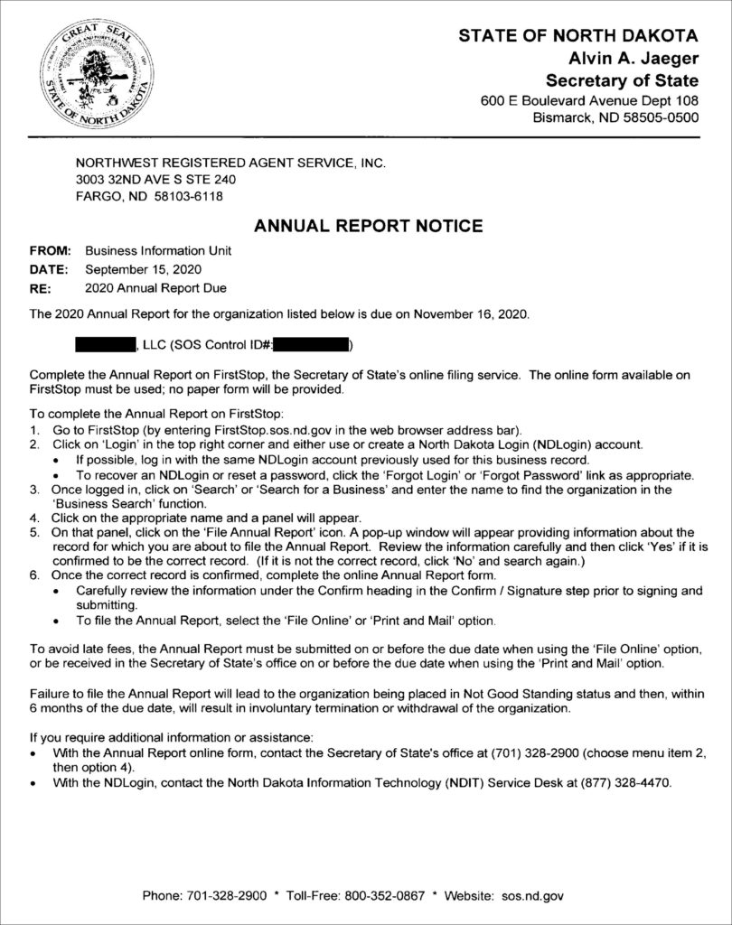 North Dakota LLC Annual Report [Step-by-step] - LLC University