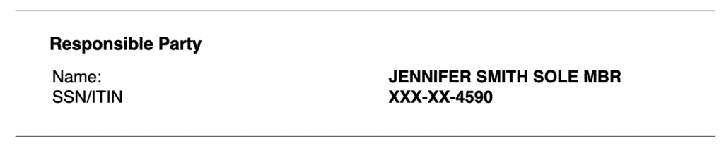 What does "SOLE MBR" and "MBR" for LLC mean in IRS Letter?