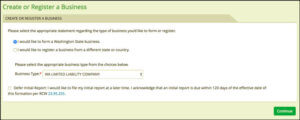 How to file Certificate of Formation for Washington LLC?