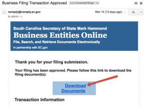 How to file Articles of Organization for South Carolina LLC?