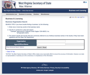 West Virginia Business Name Search (LLC lookup) - 2025 Guide